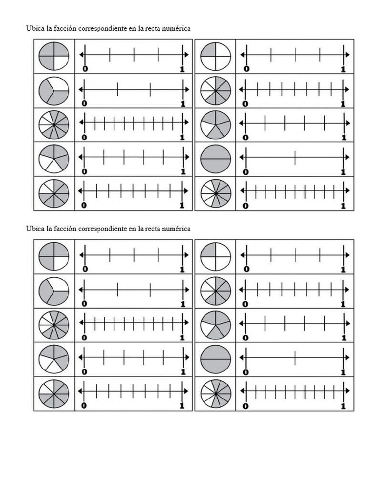 Ubica Cada Fracción en La Recta Numérica | PDF