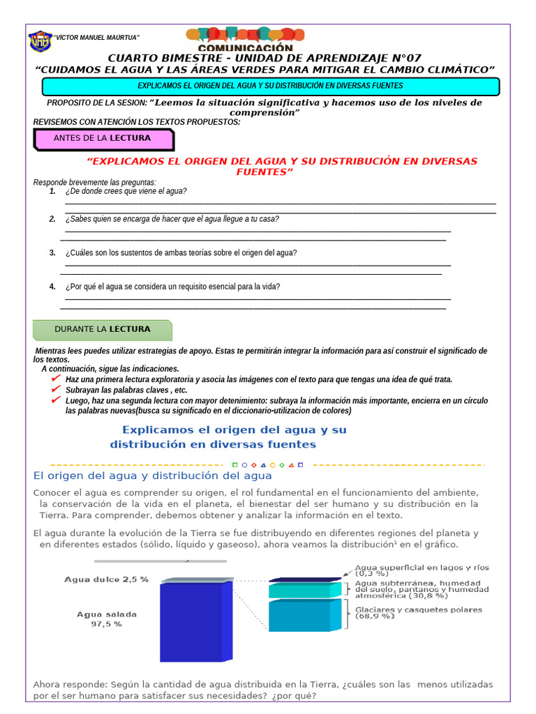 Ficha 3 AGUA | PDF | Agua | Tierra