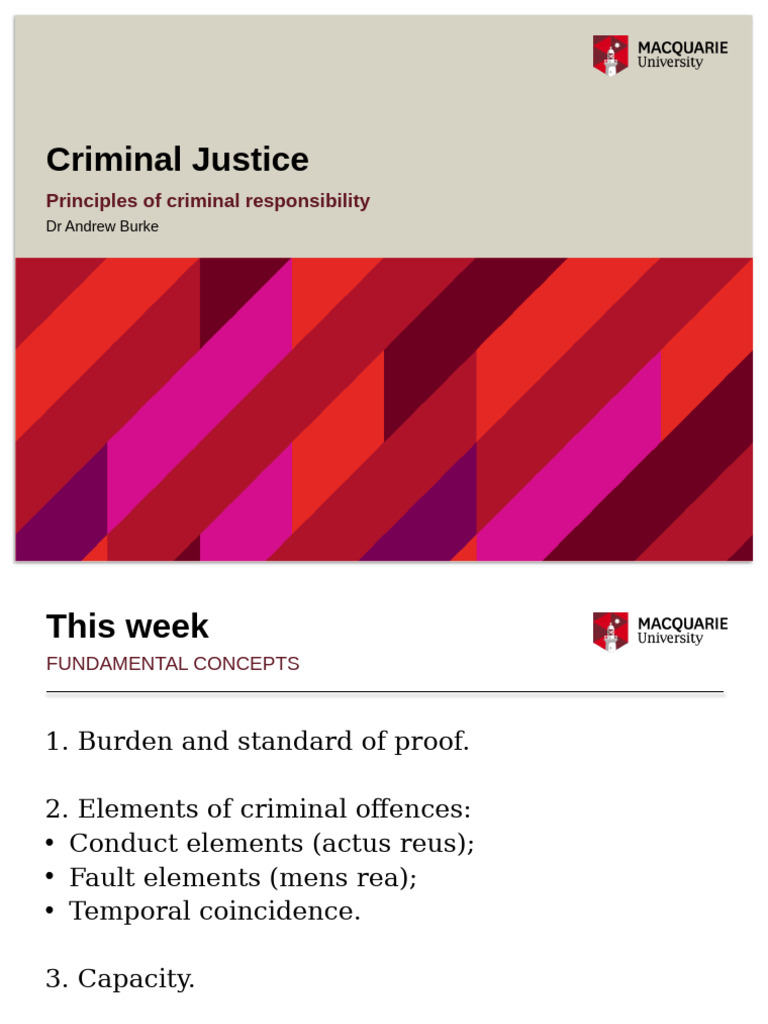 Principles of Criminal Responsibility | PDF | Burden Of Proof (Law ...