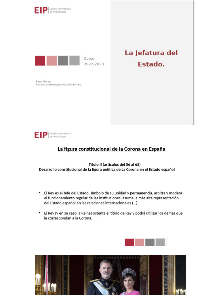 Tema 1. La Jefatura Del Estado Subir. | PDF | Monarquía | Regalías