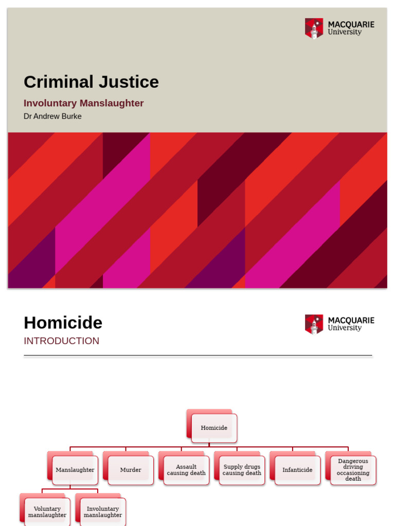Involuntary Manslaughter Guide | PDF | Manslaughter | Common Law