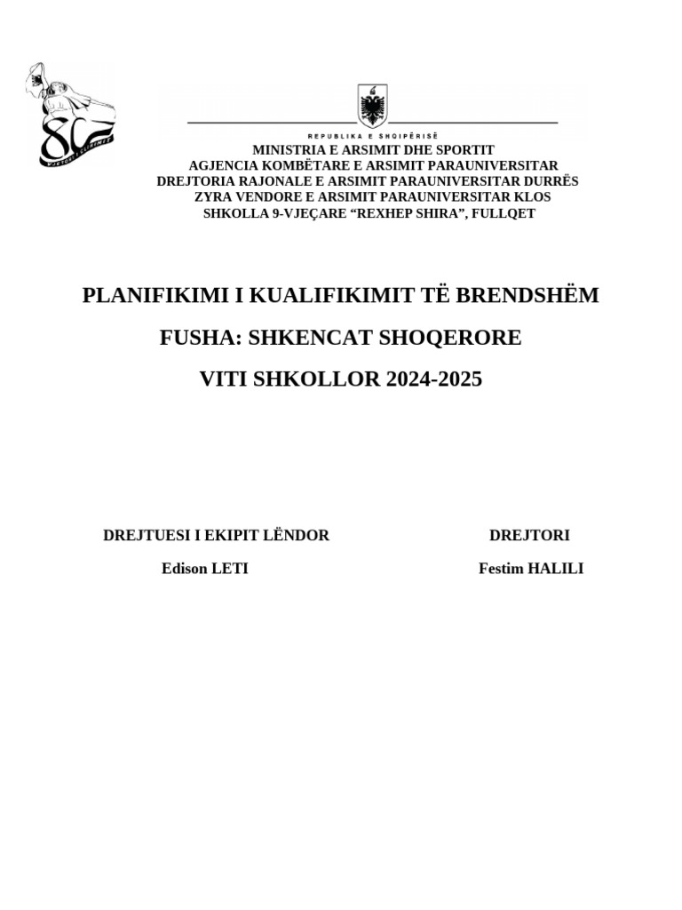 Plan I Drejtuesit Te Ekipit Lendor EDI | PDF