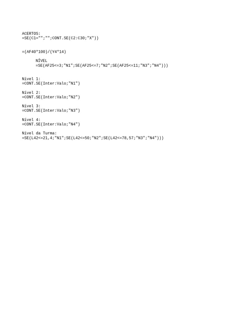 Formulas Excel | PDF