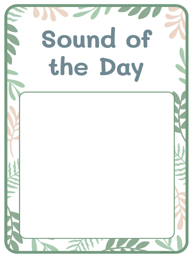 Daily Sound Activities for Kids | PDF