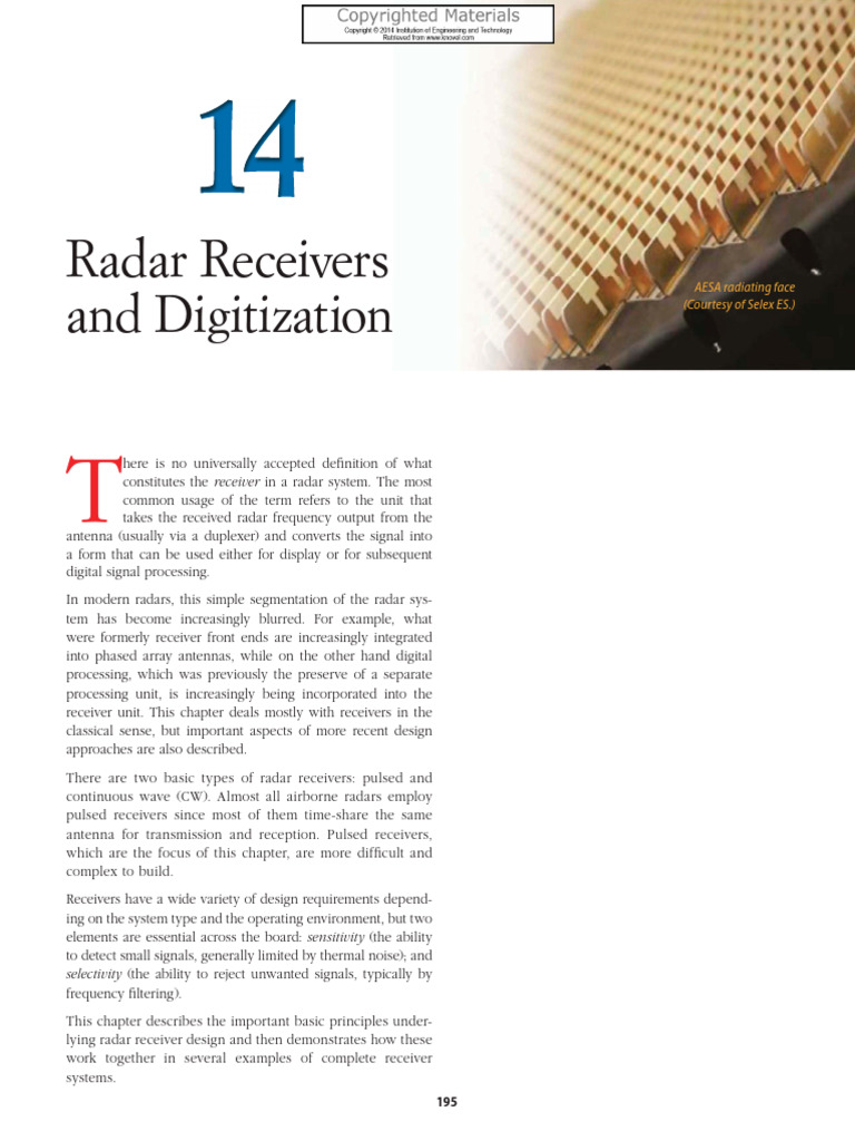 Radar Receiver Design Principles | PDF | Analog To Digital Converter ...