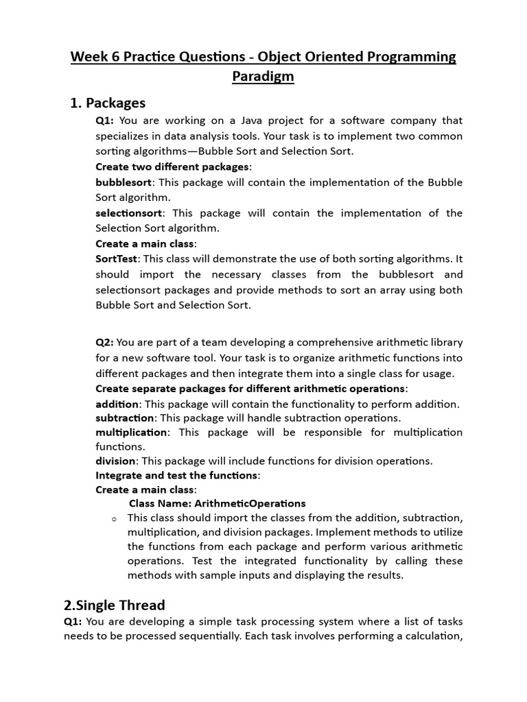 Java OOP Practice: Sorting & Threads | PDF | Algorithms | Computer Programming