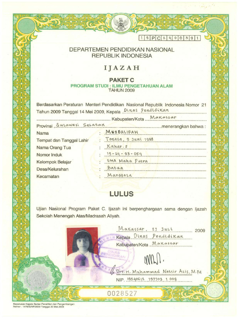 IJAZAH SMA - Compressed | PDF