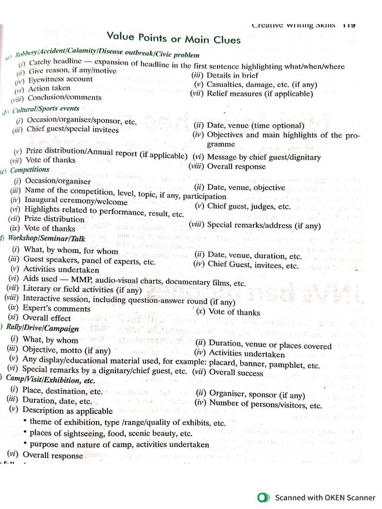 Report Writing; Value Points and Samples | PDF