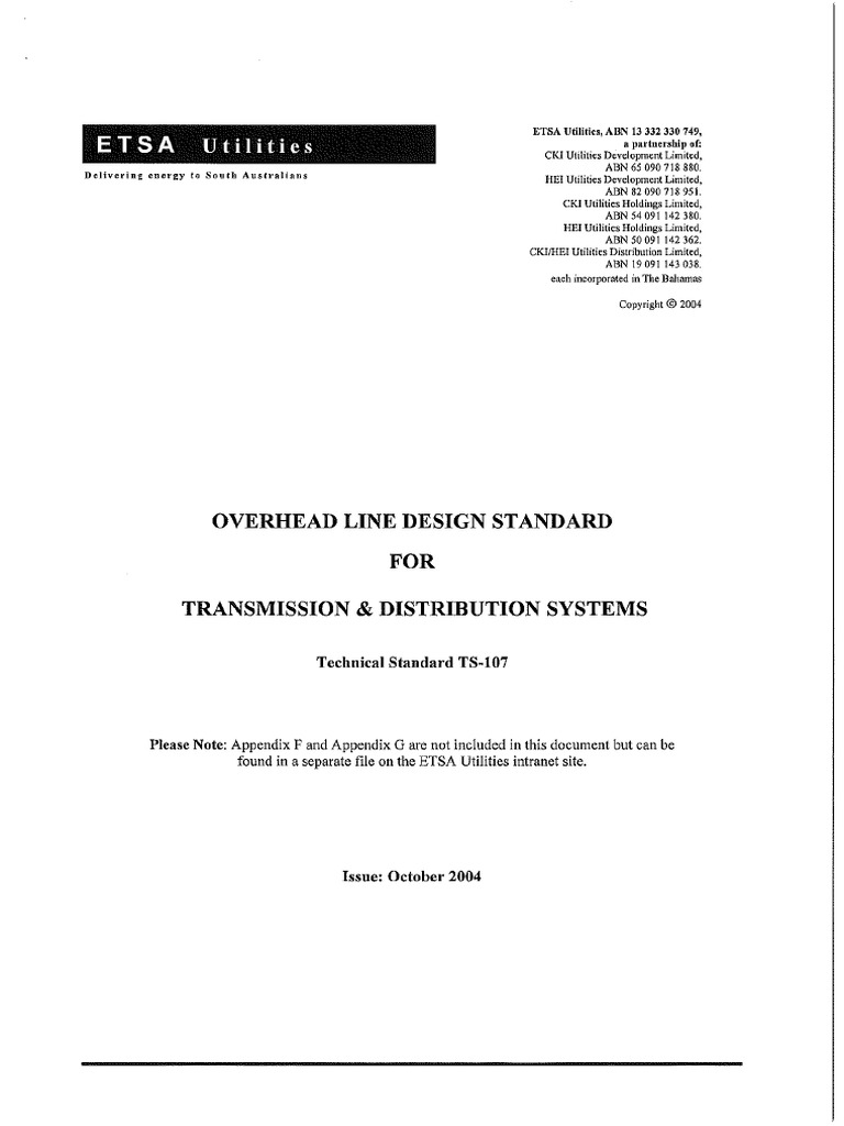 ETSA utilities spectfication | PDF