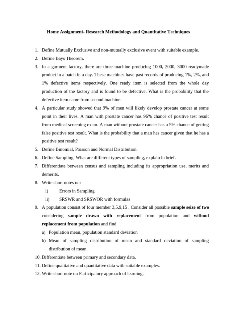 Home Assignment RMQT | PDF | Sampling (Statistics) | Standard Deviation