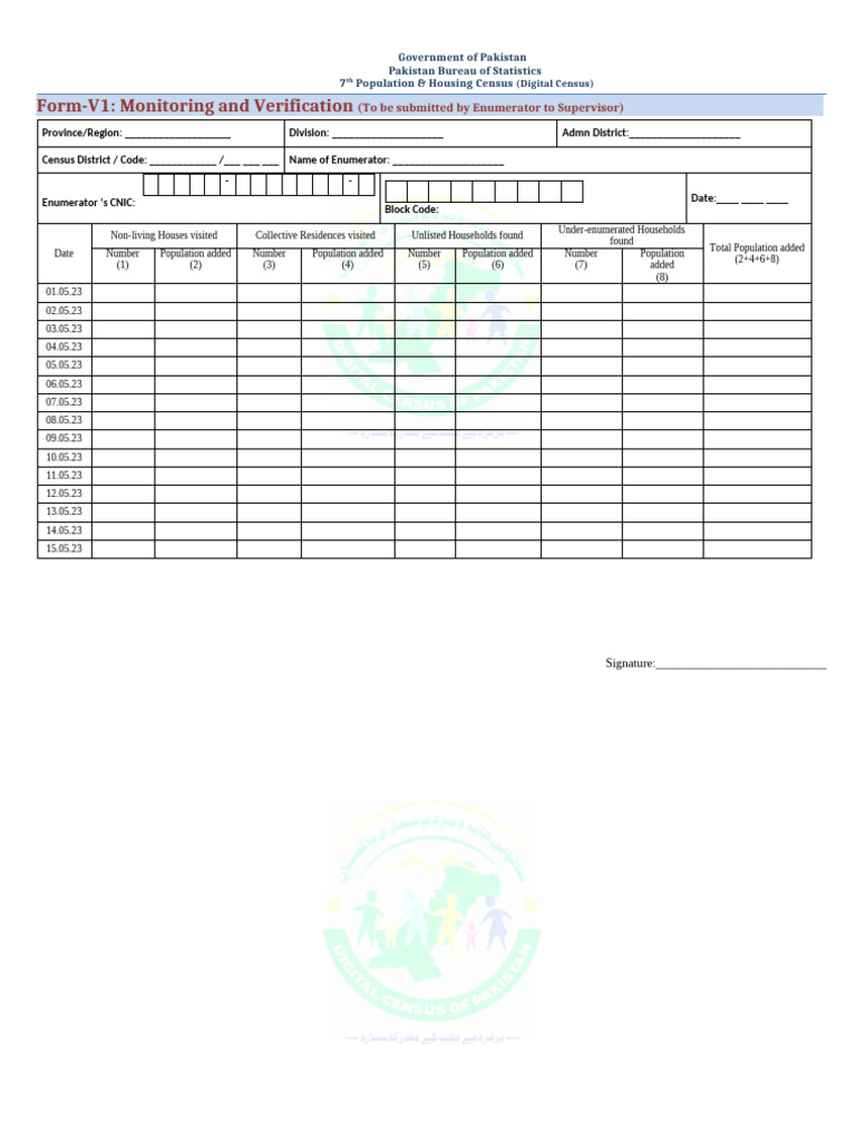 Digital Census Monitoring Forms | PDF | Census | Statistical Data Sets