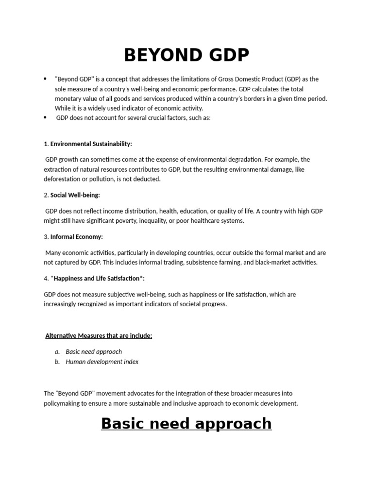 Beyond GDP | PDF | Gross Domestic Product | Human Development Index