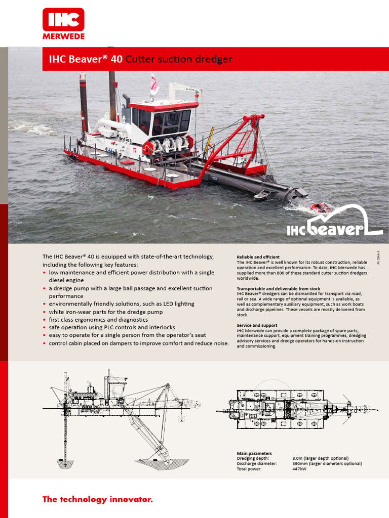 Royal-IHC-Beaver-40 - Dredger Specifications | PDF | Dredging