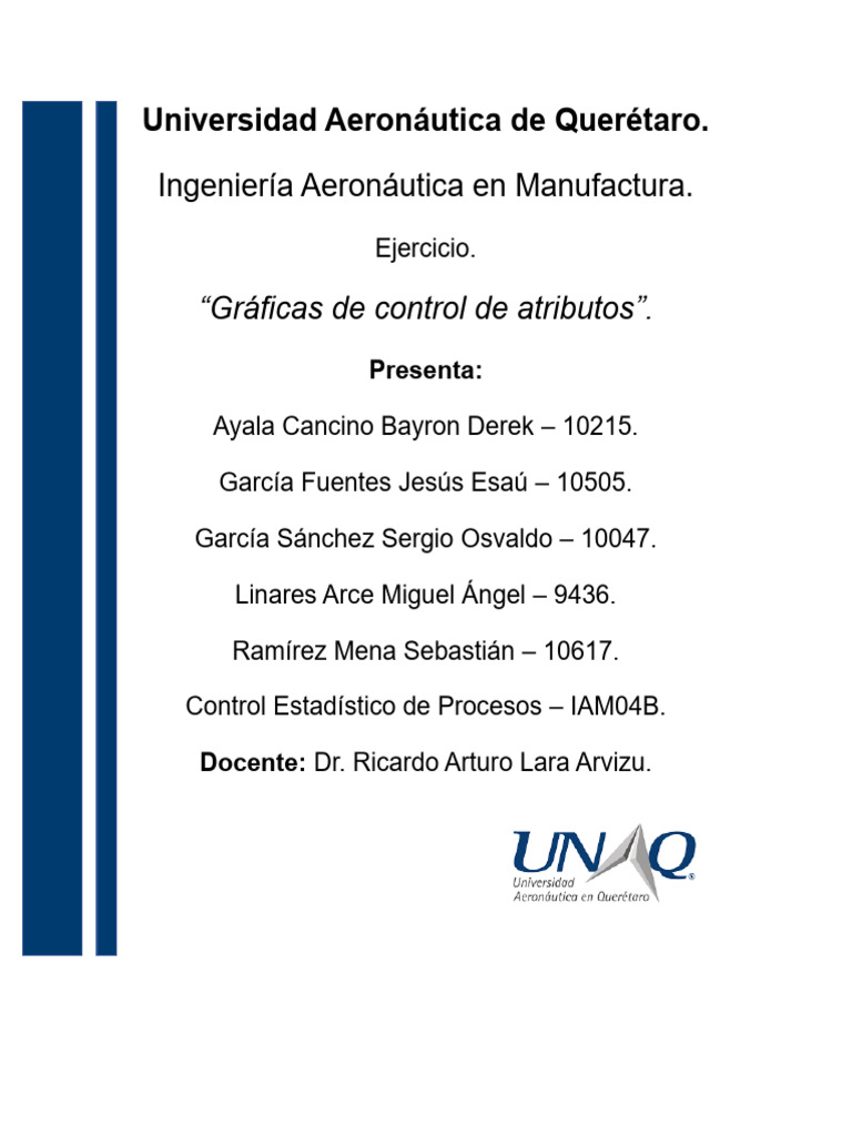 Ejercicio, Gráficas de control de atributos. | PDF