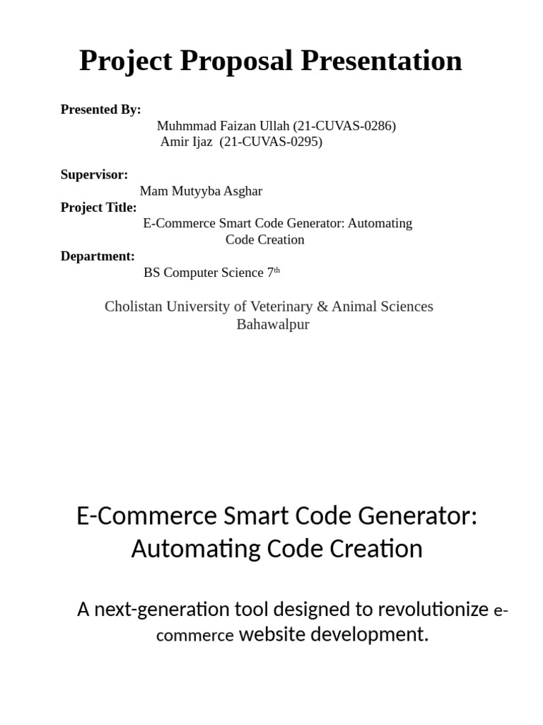 E-Commerce Smart Code Generator Presentation | PDF | Usability ...