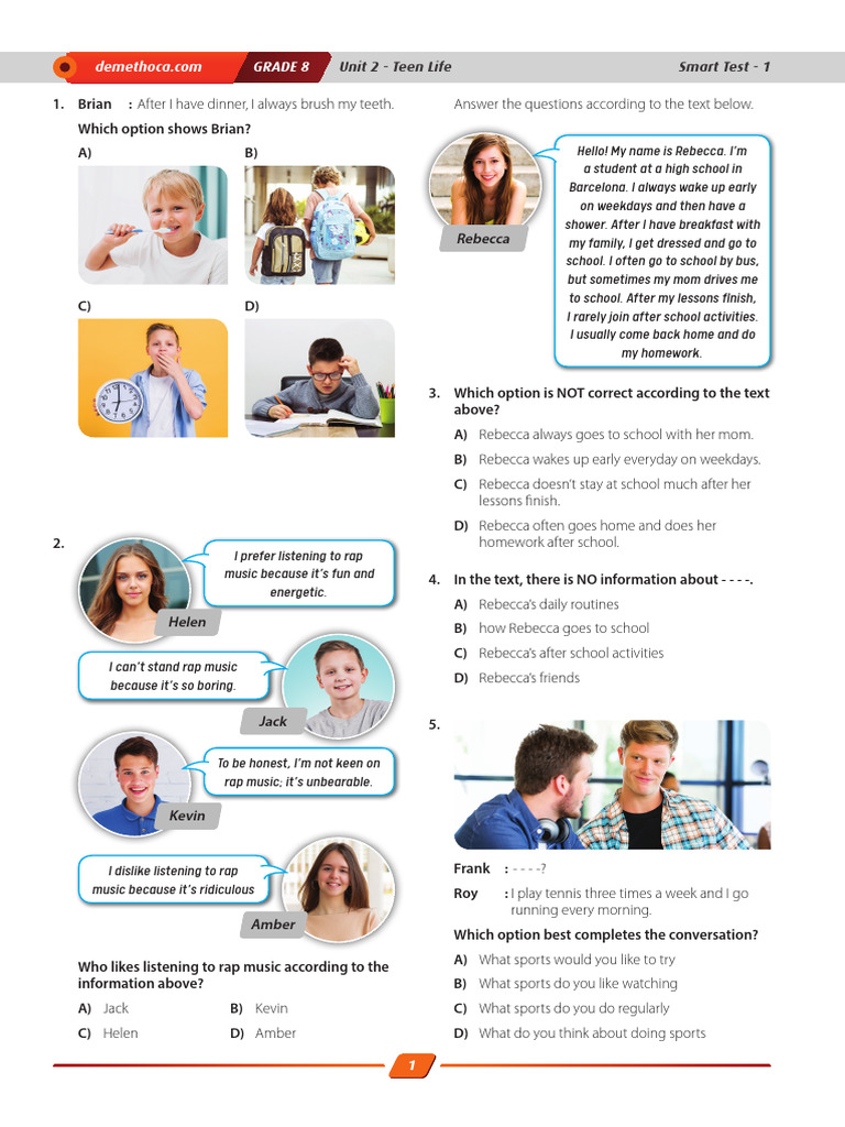8.2 Smart Test 1 | PDF