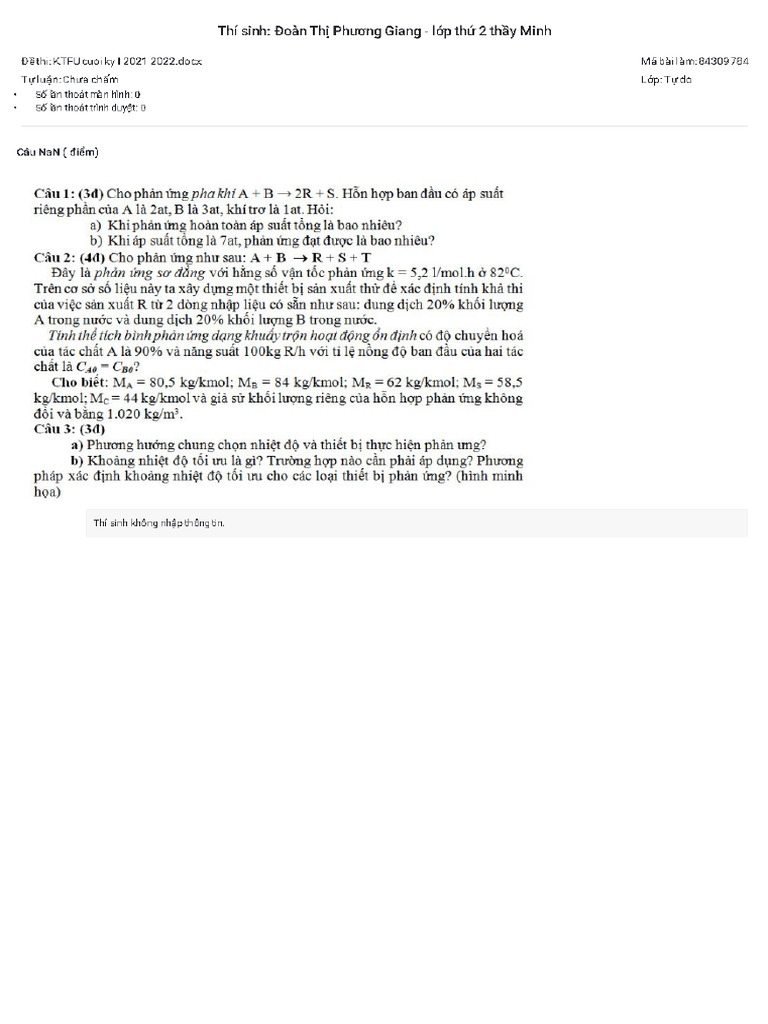 Doan Thi Phuong Giang - lop thu 2 thay Minh_84309784 | PDF