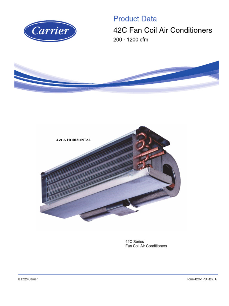 Carrier 42C Fan Coil Units Overview | PDF | Thermostat | Fuse (Electrical)