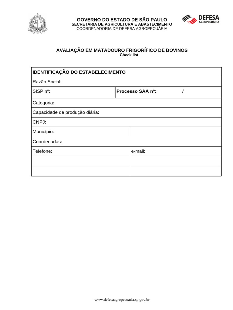 Check List - Matadouro Frigorifico Bovinos | PDF | Desperdício ...