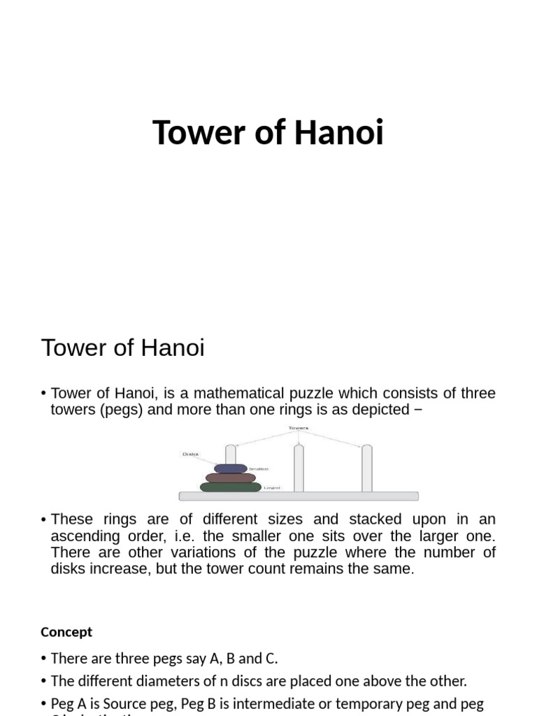 Unit III - Tower of Hanoi | PDF