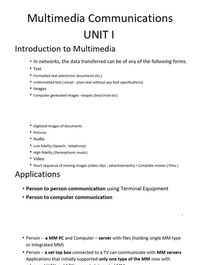 Multimedia Communications | PDF | Computer Network | Public Switched Telephone Network