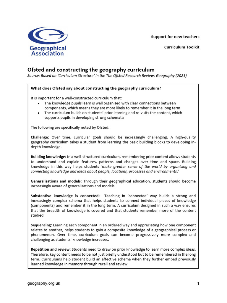 ITE_Ofsted_constructing_the_curriculum | PDF | Curriculum | Schema ...