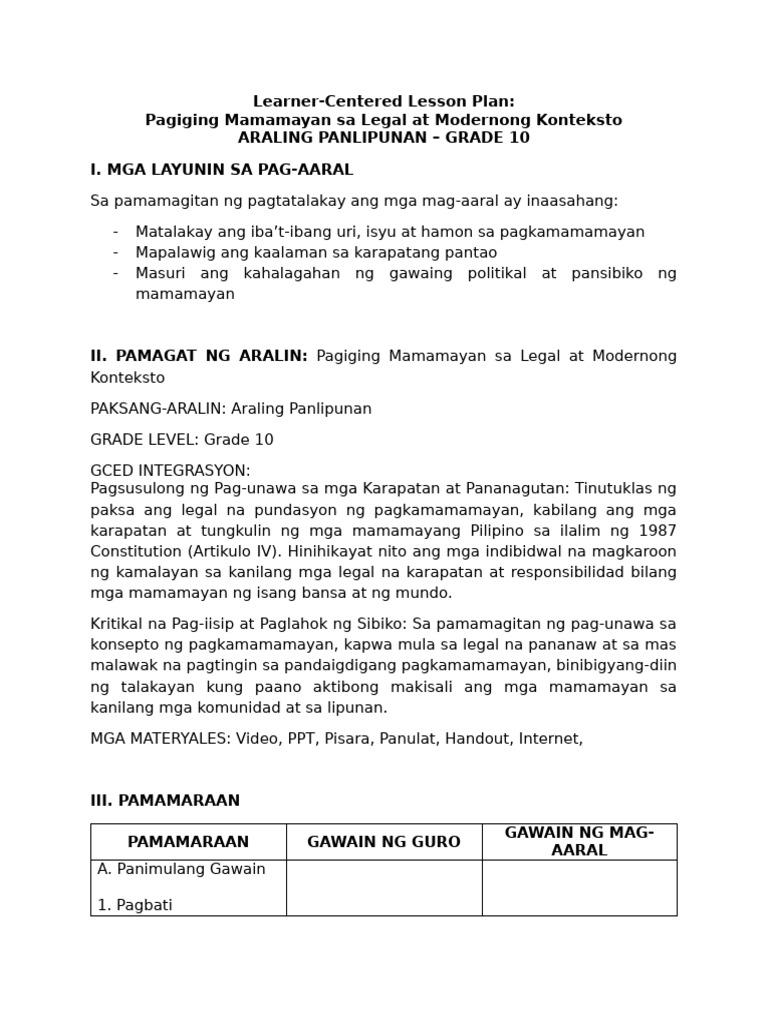 Lesson Plan | PDF