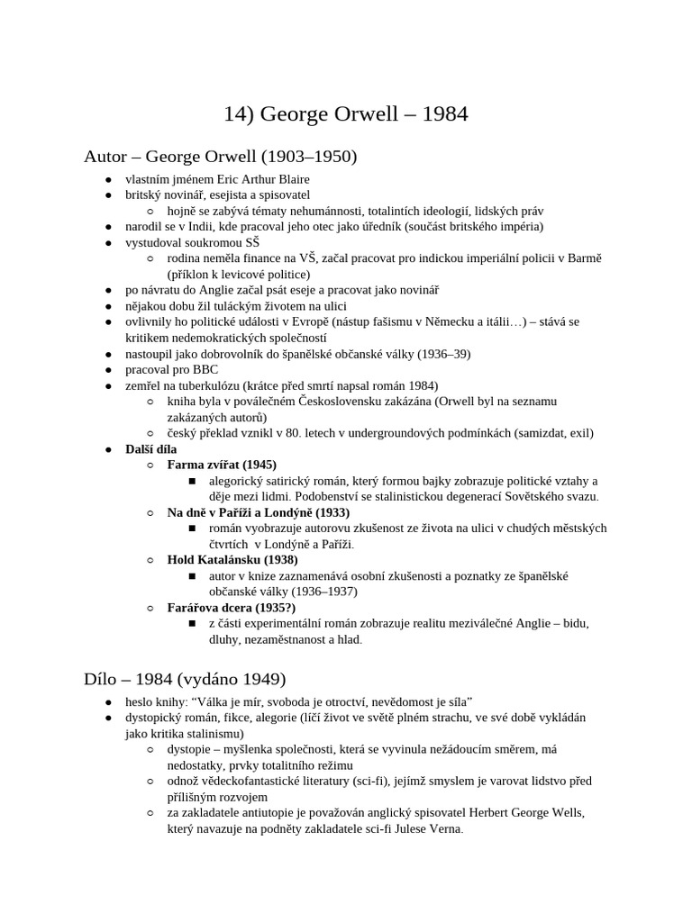 Kopie Souboru - 14) George Orwell - 1984 | PDF