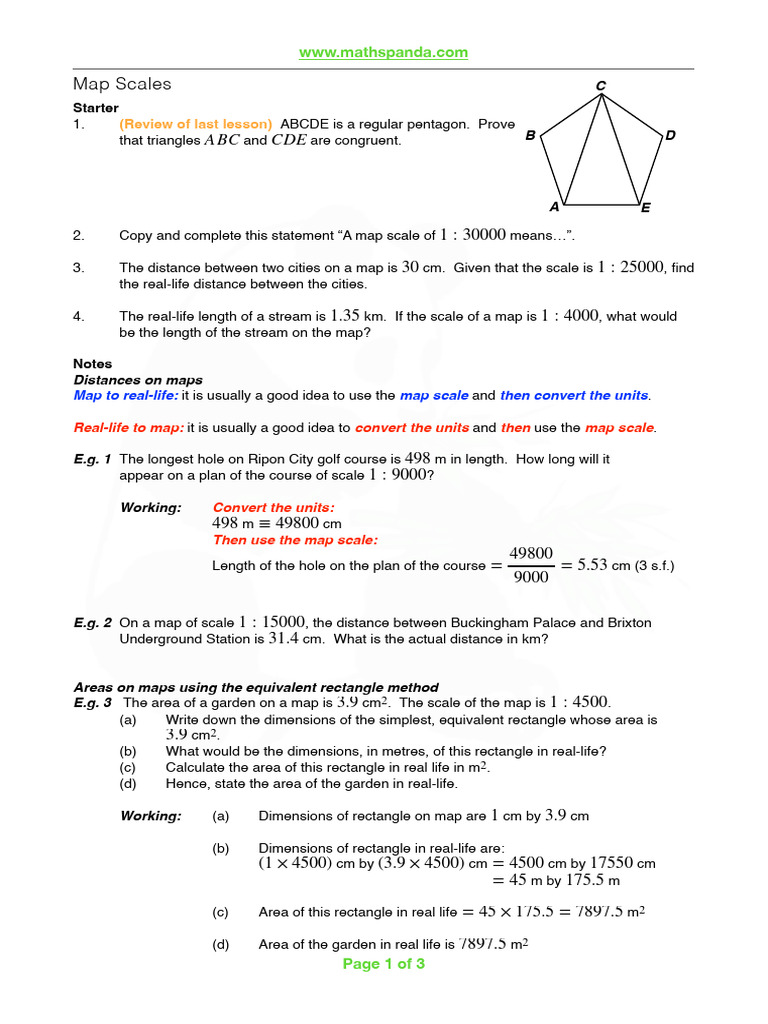 Map_Scales_LESSON | PDF | Area | Length