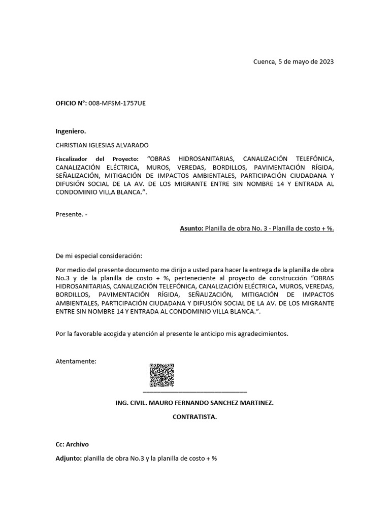 Planilla 3 - Costo Mas Porcentaje-Signed | PDF