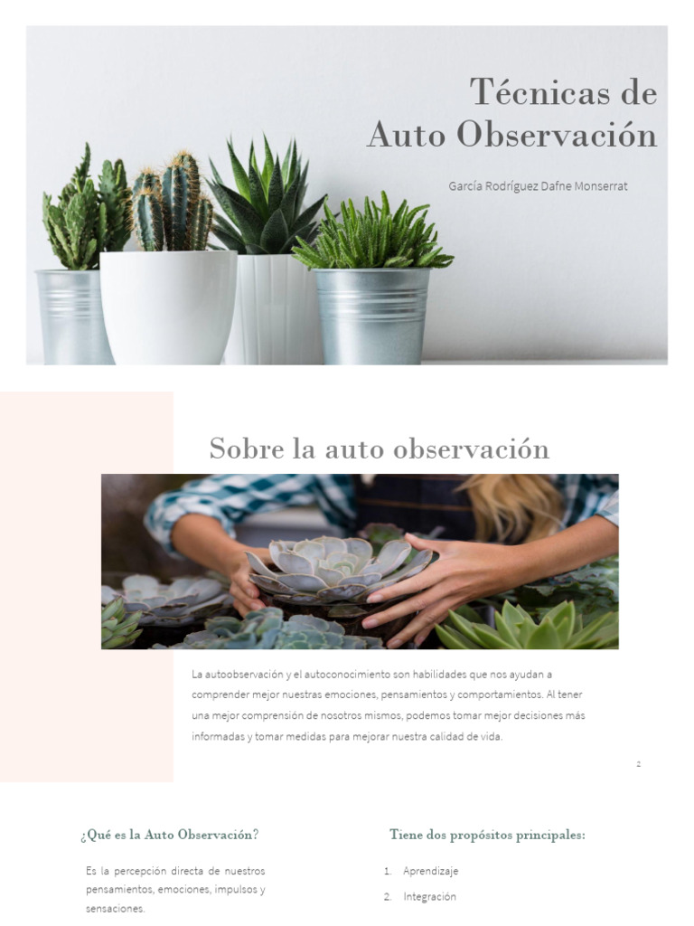 Técnicas de Autoobservación Efectiva | PDF | Las emociones | Atención