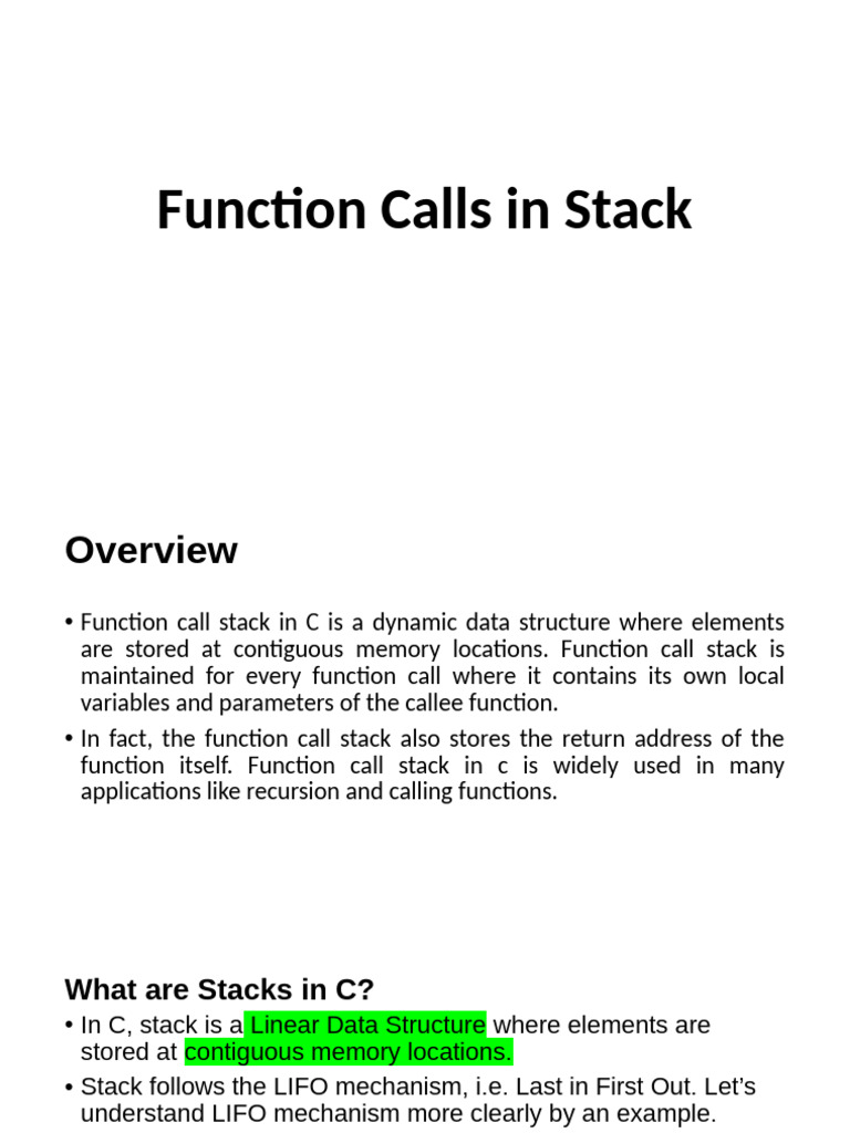 Unit III - Function Call | PDF | Computer Architecture | Computer Science