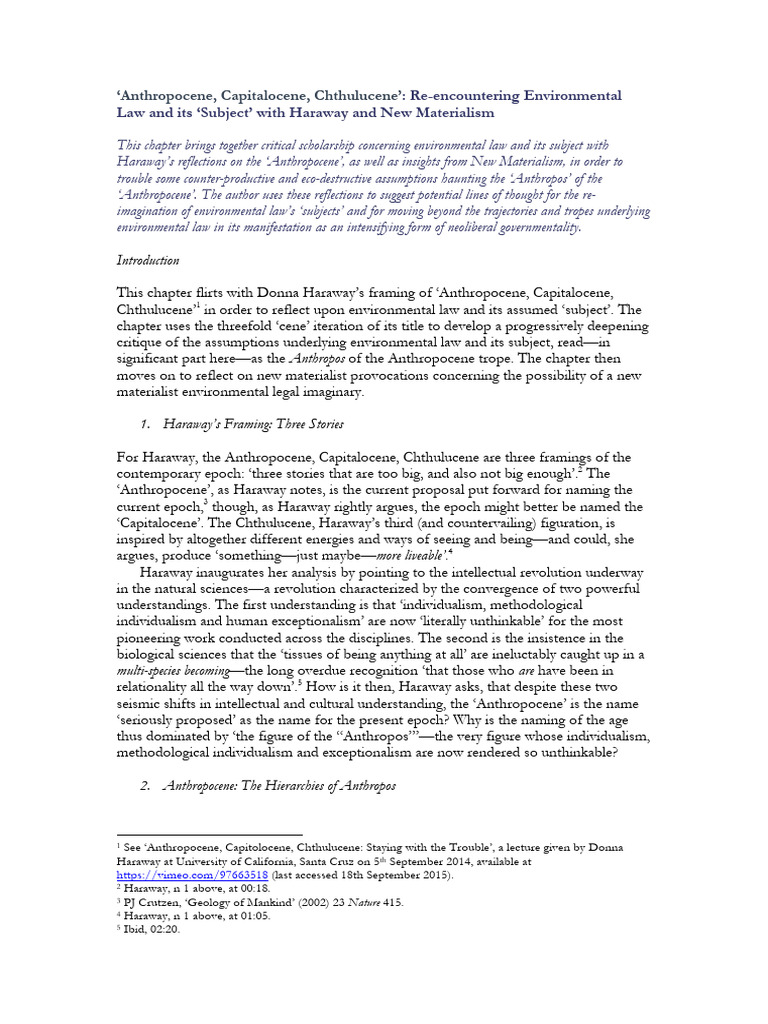 Anthropocene Capitalocene Cthulocene FINAL | PDF | Anthropocene