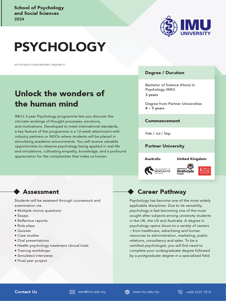 brochure-psychology | PDF | Psychology | Psychologist