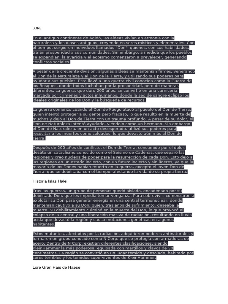 Lore | PDF | Sociedad