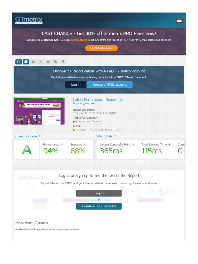 Latest Performance Report for- Https---Byjus.com- | GTmetrix | PDF ...