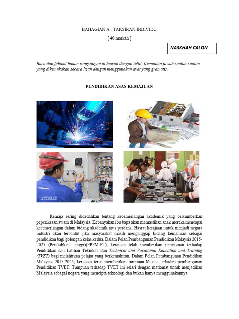 Soalan Ujian Bertutur Individu | PDF