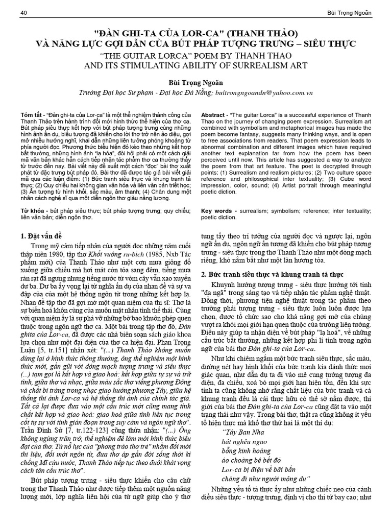 The Guitar Lorca Poem Thanh Thao and The Ec09d261 | PDF