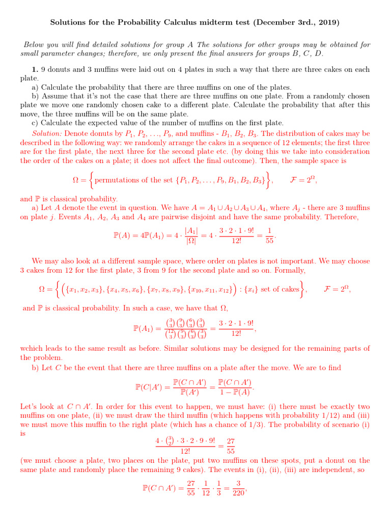 kol1_pc_2019_rozw | PDF | Variance | Probability Density Function