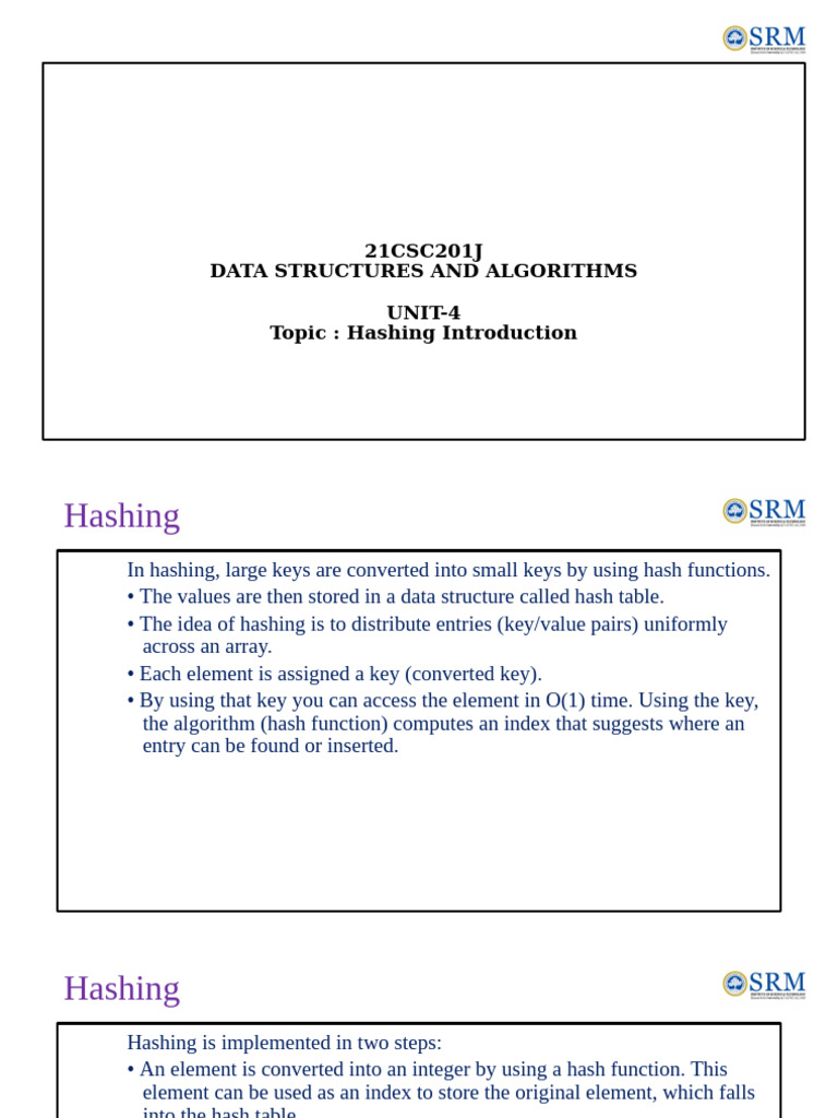HASHING | PDF | Algorithms | Algorithms And Data Structures HASHING | PDF | Algorithms | Algorithms And Data Structures