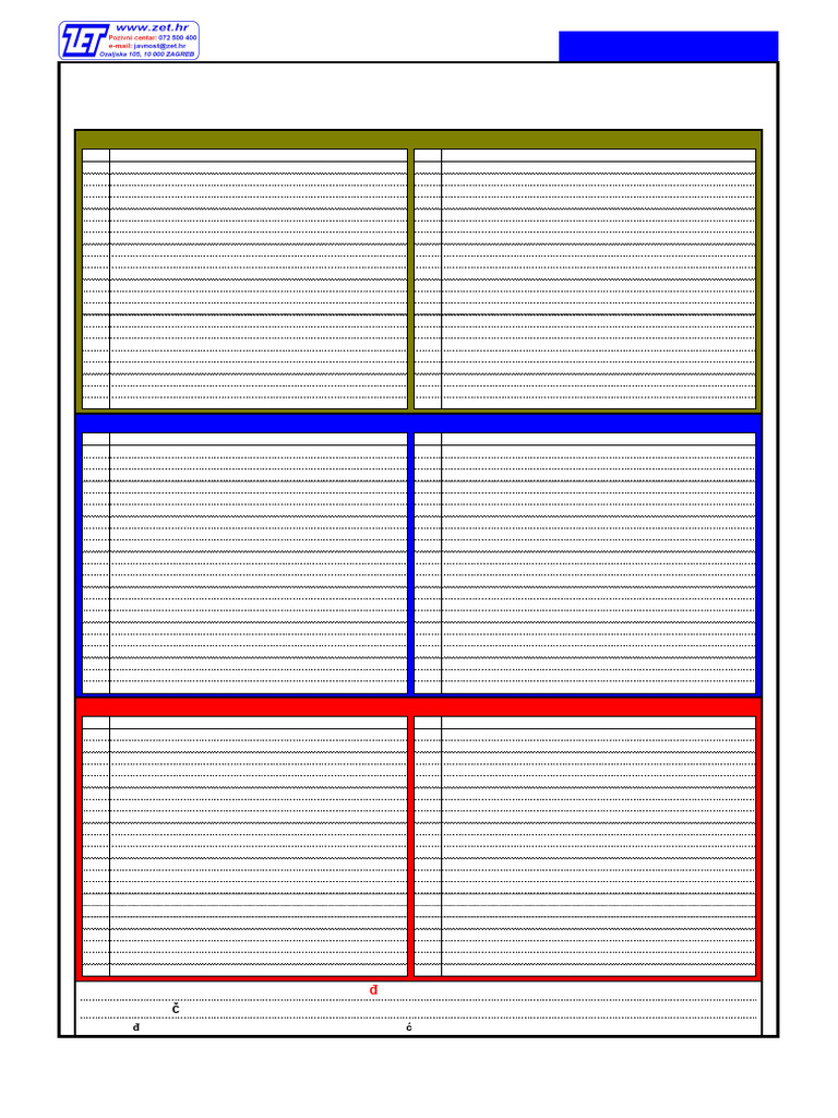 Vozni Red: Borongaj - Rebro - Borongaj 228 | PDF