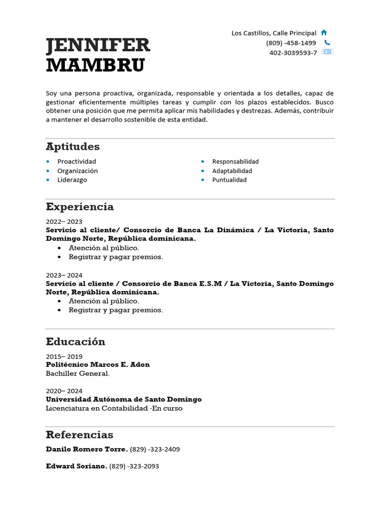 Comparto 'CV Jennifer Mambru' Con Usted | PDF