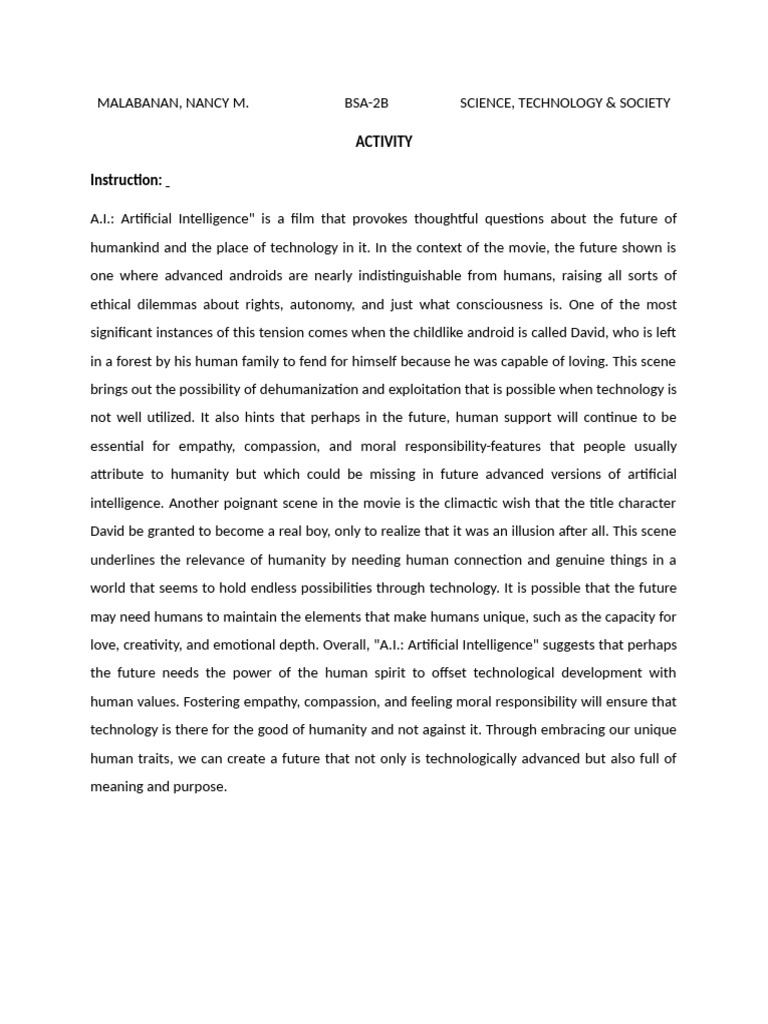 STS Essay Activity | PDF