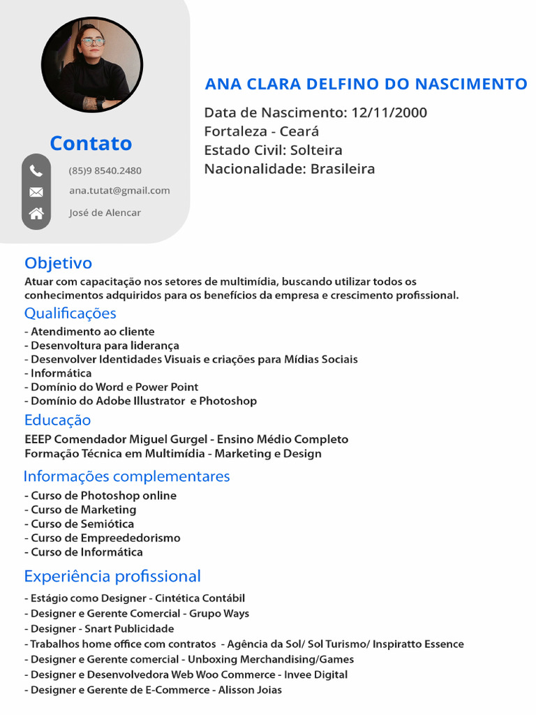 Curriculo Ana Clara | PDF