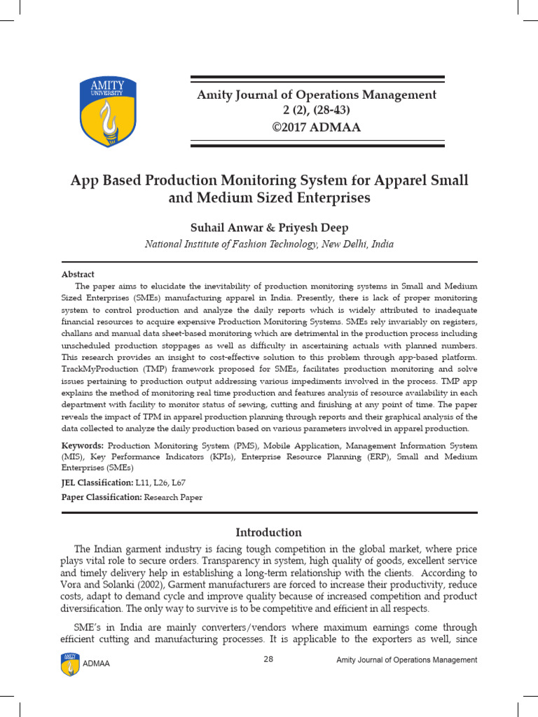 App Based Production Monitoring System F | PDF | Yarn