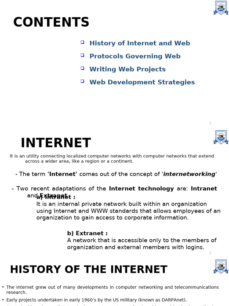 2-Web Project and Protocol (Unit-1) | PDF | World Wide Web | Internet & Web