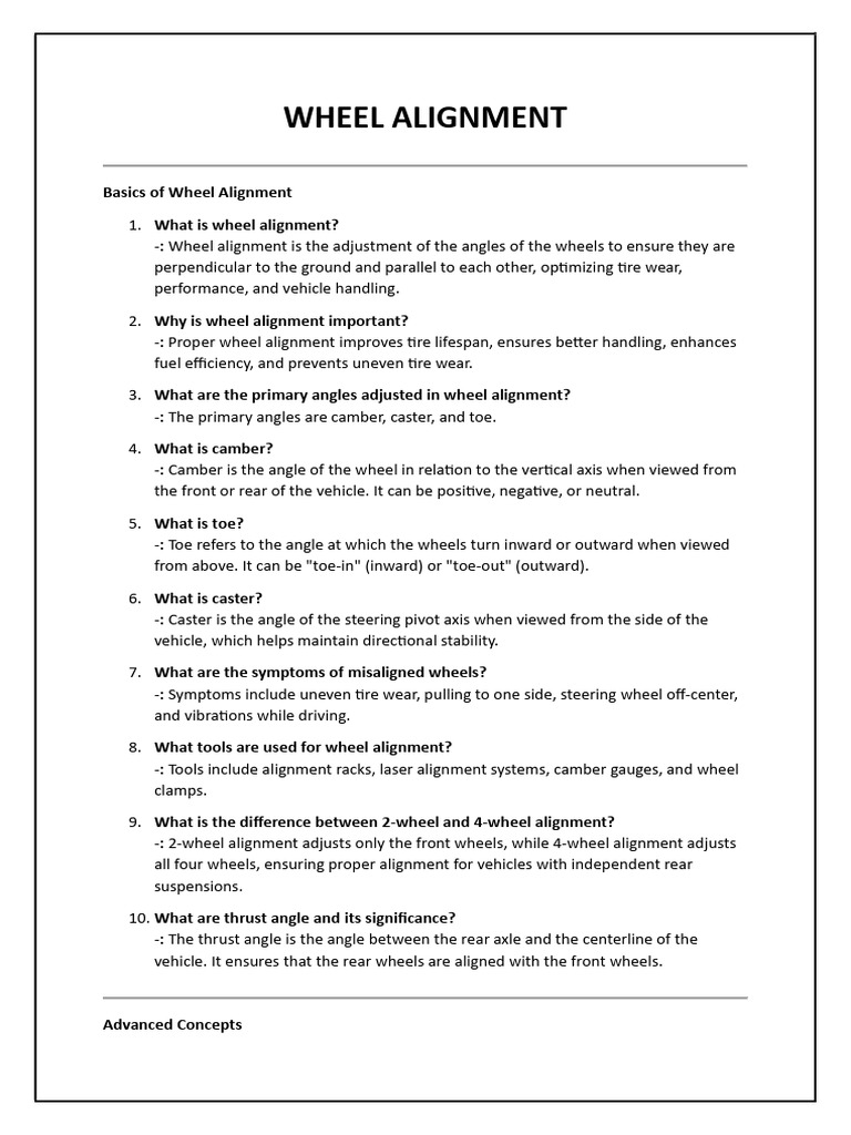 Wheel alignment | PDF | Steering | Motor Vehicle
