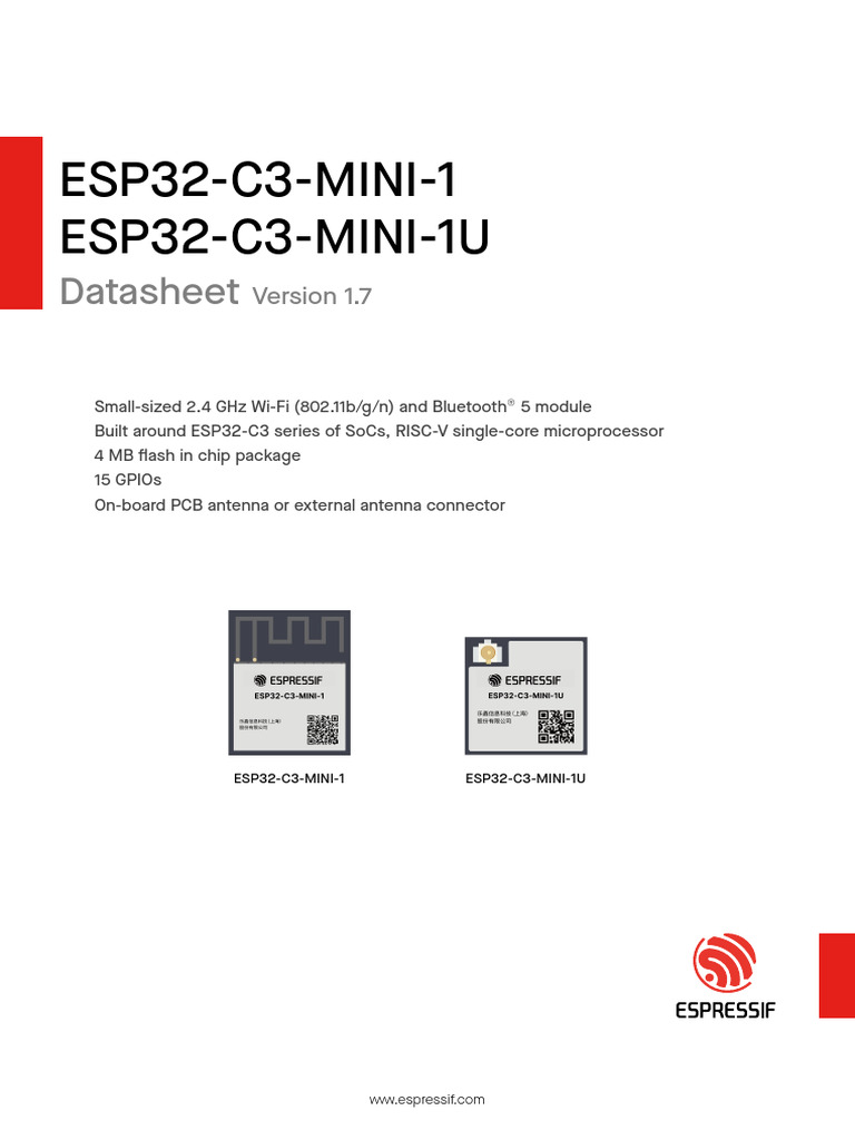 Esp32 c3 Mini 1 - Datasheet - en | PDF | Booting | Microcontroller