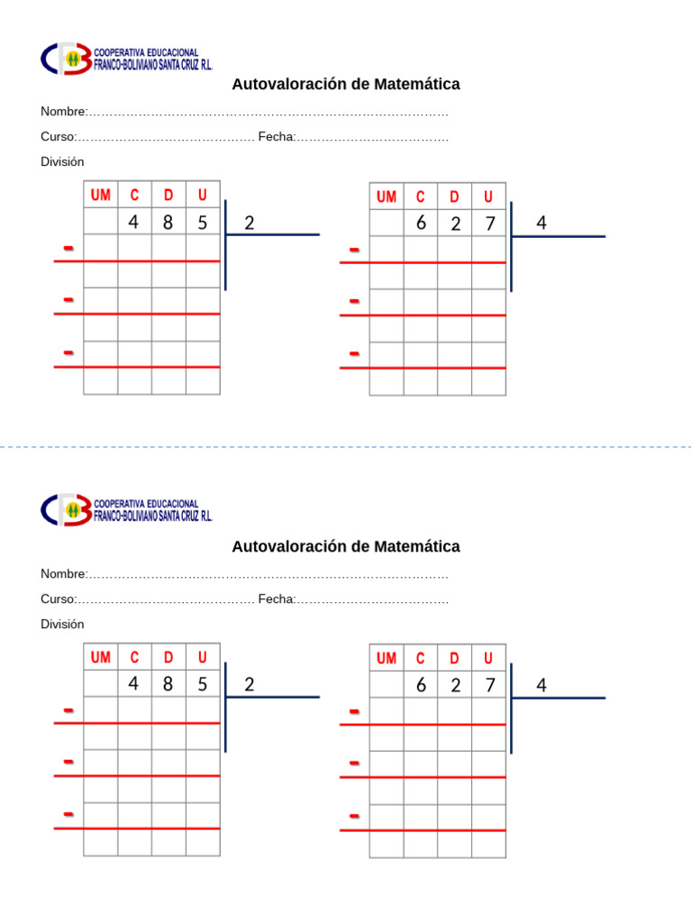 Demuestro Mis Conocimientos Matematica Division 3 | PDF