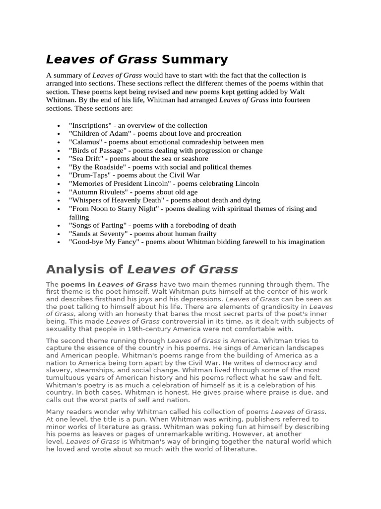 Leaves of Grass | PDF | Leaves Of Grass | Walt Whitman